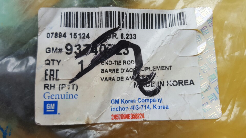 Rô tuyn lái ngoài xe Gentra chính hãng GM# 93740722, 93740723