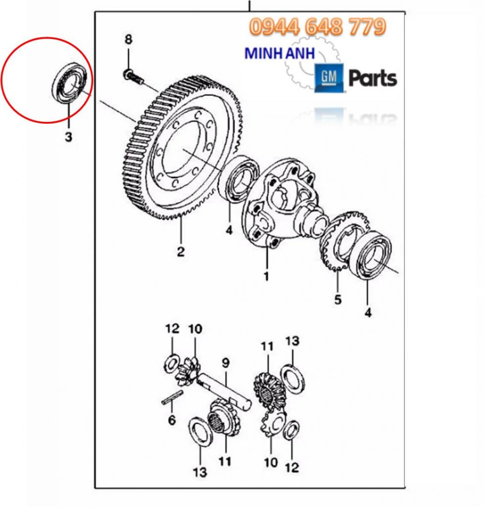 Phớt láp trái xe Spark M300 - phụ tùng chính hãng GM# 94535473