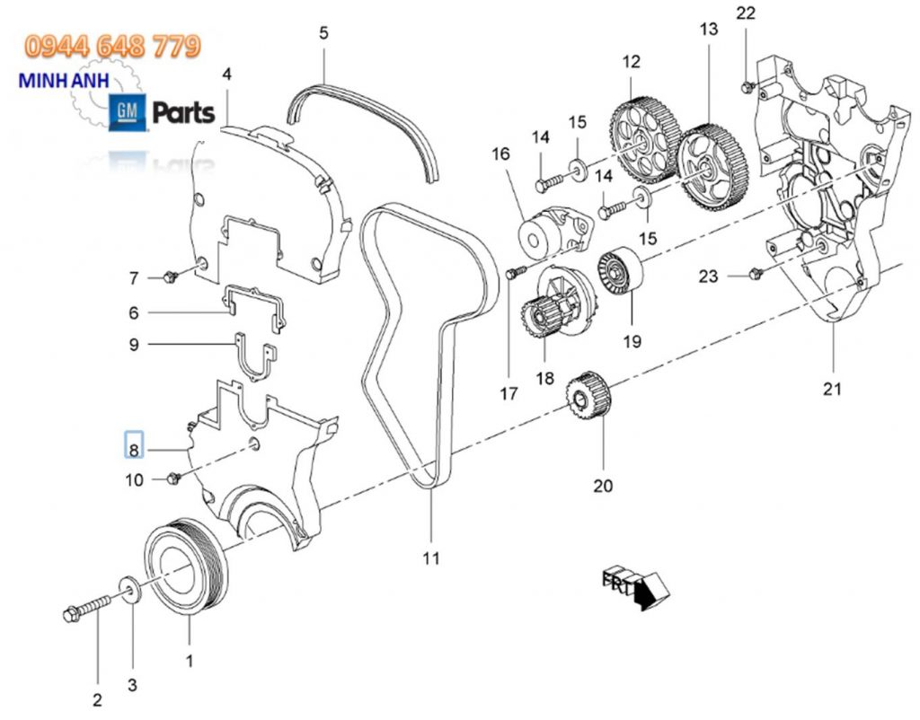Nắp hộp cam trên xe Cruze LS chính hãng GM# 25192572